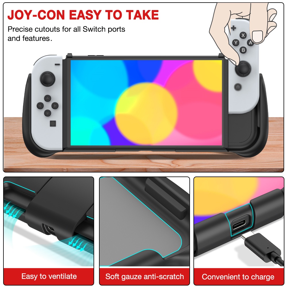 เคสแข็ง กันกระแทก พร้อมช่องใส่การ์ดเกม อุปกรณ์เสริม สําหรับ Nintendo Switch OLED NS OLED ...