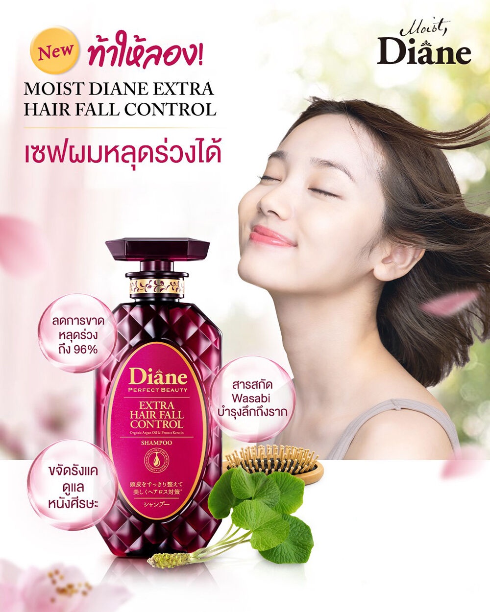 Moist Diane Set 2 Item Hair Fall Control Shampoo 450ml + Hair Fall ...