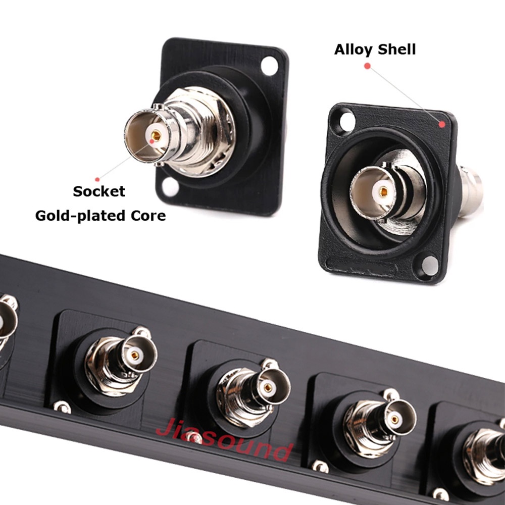 แผงเชื่อมต่อจัมเปอร์วิดีโอ HD-SDI 3G-SDI BNC 1U Rack Patch Panel 4 8 12 ...