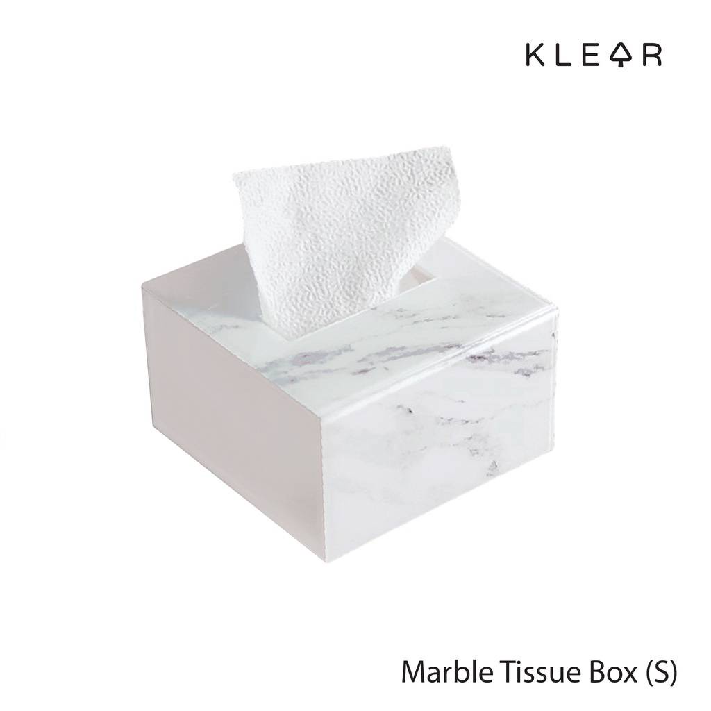 KlearObject Marble Tissue Box-S กล่องทิชชู่อะคริลิค กล่องใส่กระดาษทิชชู่ กล่องทิชชู่ POPUP ...