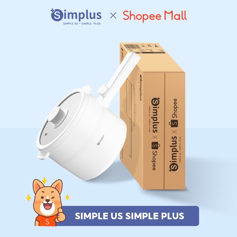 Simplus X Shopee 1.5Lหม้อไฟฟ้า อเนกประสงค์ ไม่ติดหม้อ 600W เหมาะสำหรับ 2-3 คน ควบคุมอุณหภูมิได้ ...