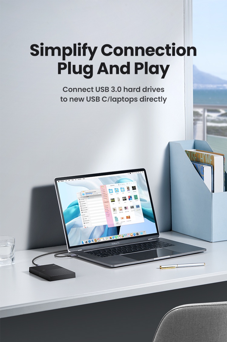 Ugreen USB C to Micro B 3.0 สายเคเบิ้ล 5Gbps 3A Fast Sync Cord สําหรับ Macbook ฮาร์ดดิสก์ไดรฟ์ ...