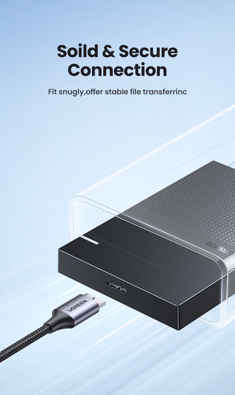 Ugreen USB C to Micro B 3.0 สายเคเบิ้ล 5Gbps 3A Fast Sync Cord สําหรับ Macbook ฮาร์ดดิสก์ไดรฟ์ ...