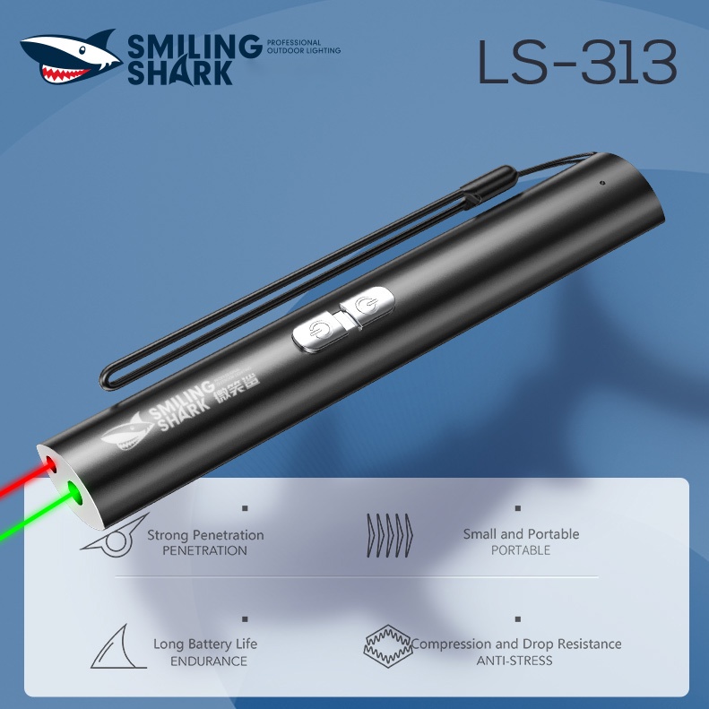 Smilingshark Laser Pointer แสงปากกาเลเซอร์ สีเขียว สีแดง แบบพกพา ชาร์จ USB ของเล่นแมว นําเสนองาน ...