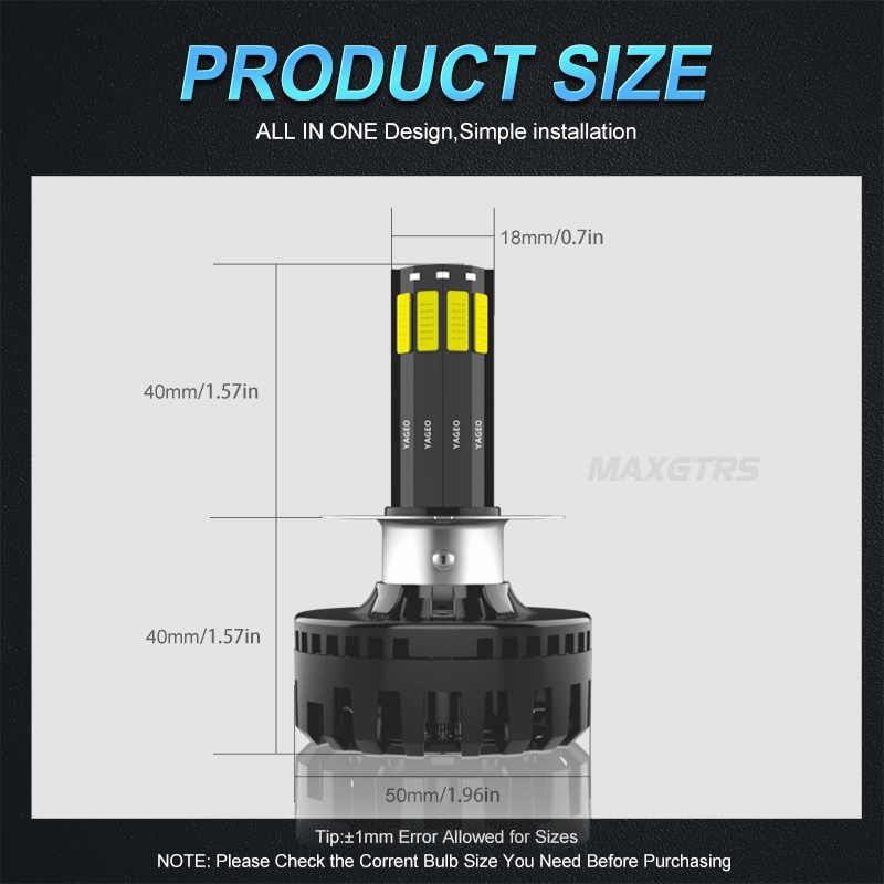 Maxgtrs หลอดไฟหน้ารถมอเตอร์ไซค์ สกูตเตอร์ LED DC 11V-60V 8000LM 60W H4 ...