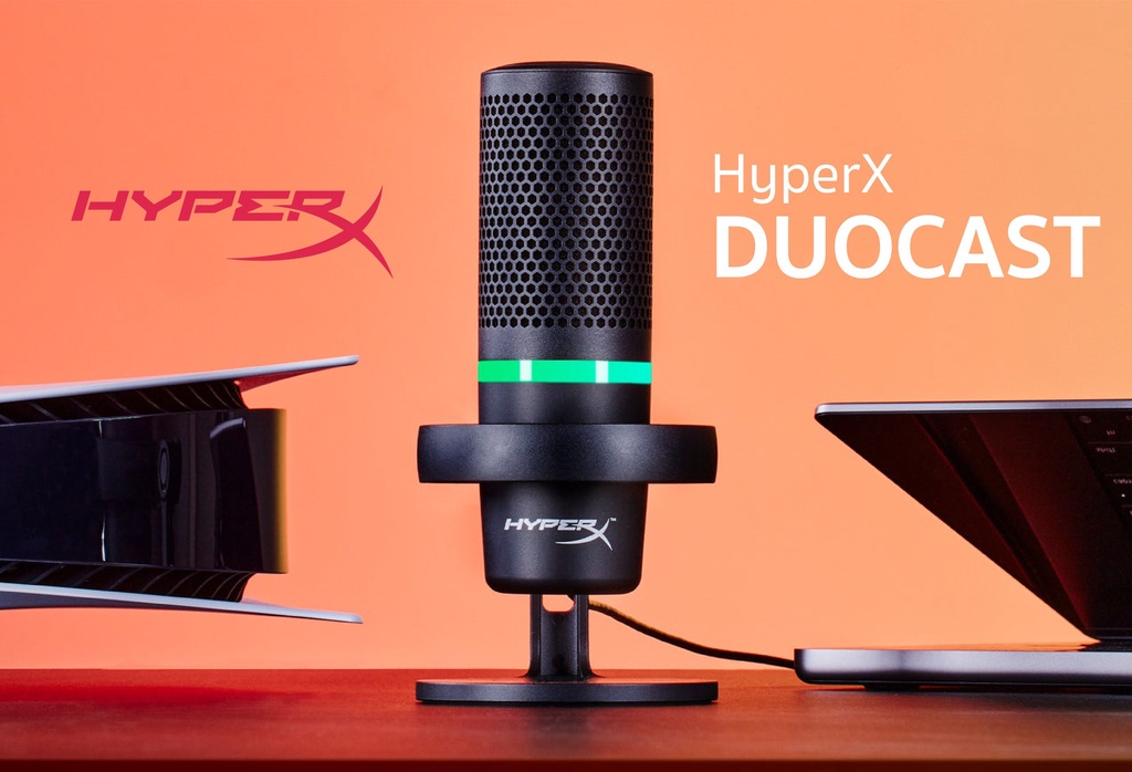 HyperX DuoCast USB Microphone RGB Lighting ไมโครโฟน Cardioid รอบทิศทาง | Shopee Thailand