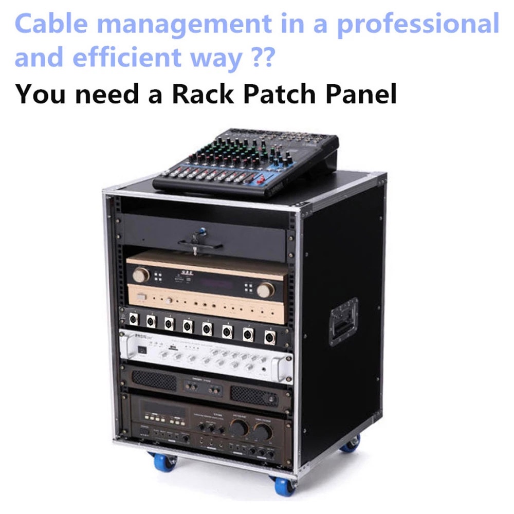 แผงเชื่อมต่อจัมเปอร์วิดีโอ HD-SDI 3G-SDI BNC 1U Rack Patch Panel 4 8 12 ...