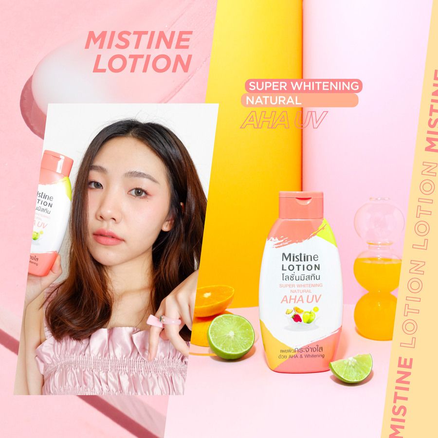 MISTINE SUPER WHITENING NATURAL AHA UV LOTION โลชั่นบำรุงผิว | Shopee Thailand