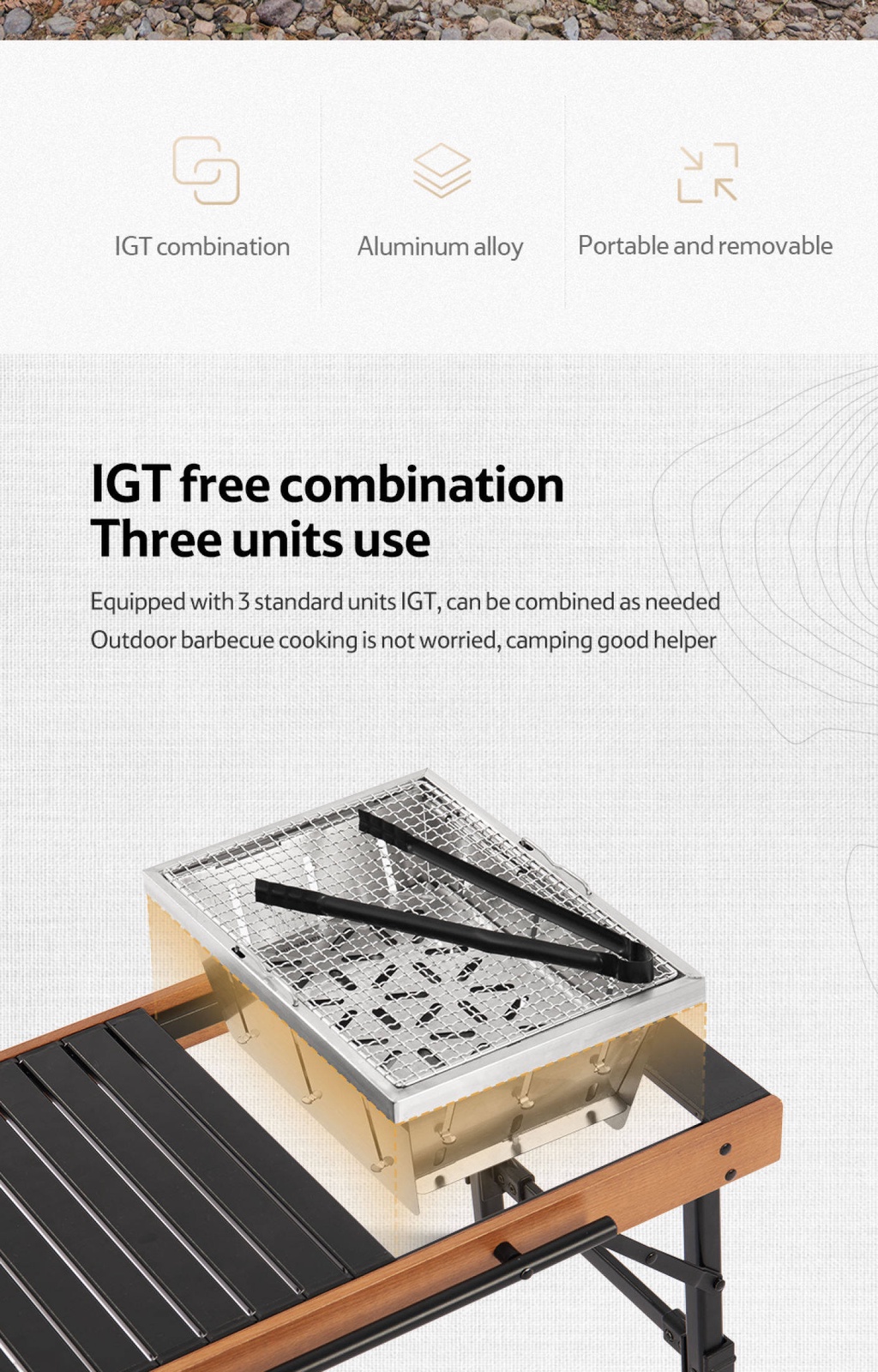 Naturehike IGT โต๊ะปิกนิก กลางแจ้ง แบบพกพา ตั้งแคมป์ โต๊ะ และเก้าอี้ อลูมิเนียมอัลลอยด์ เบาพิเศษ ...