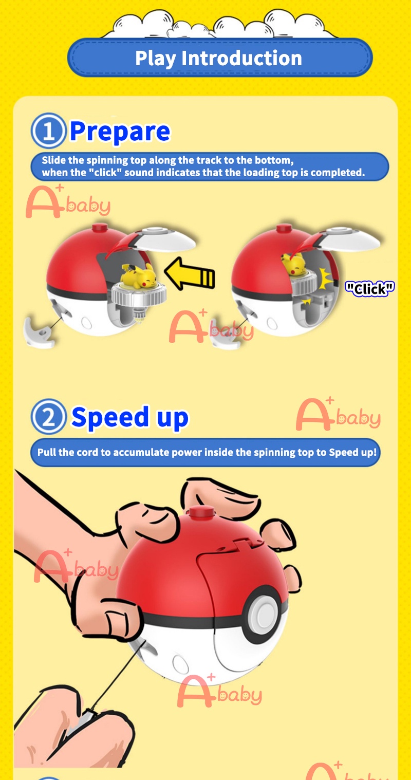 Pokemon Spinning Tops ลูกข่าง ของเล่นฟิกเกอร์ (เบย์เบลด ไจโร ไจโรสโคป ...