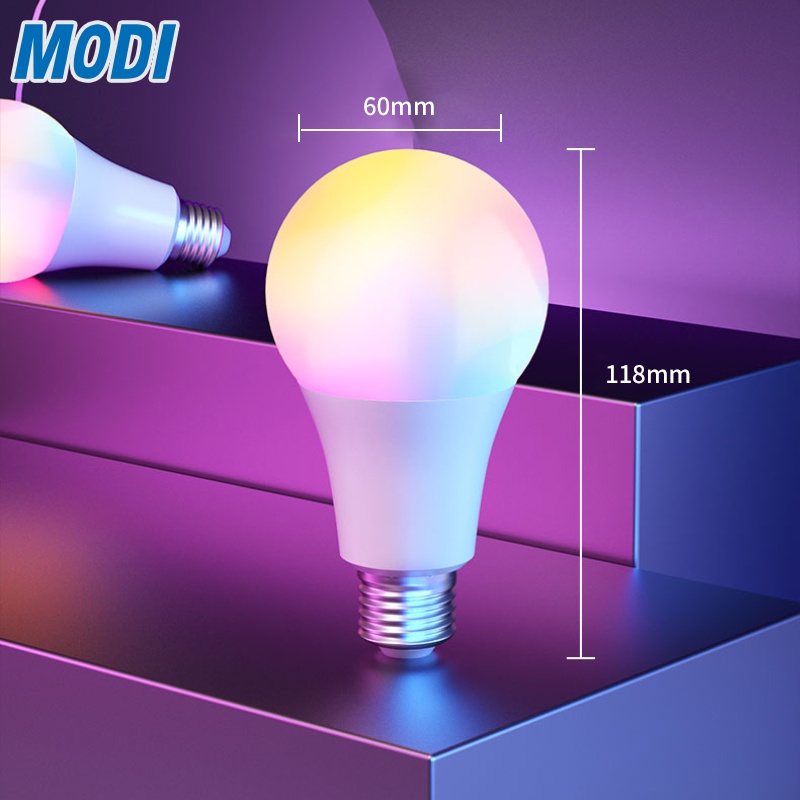 MODI หลอดไฟอัจฉริยะ 10W ขั้วE27 Smart LED Bulb ปรับได้16ล้านสี ควบคุม ...