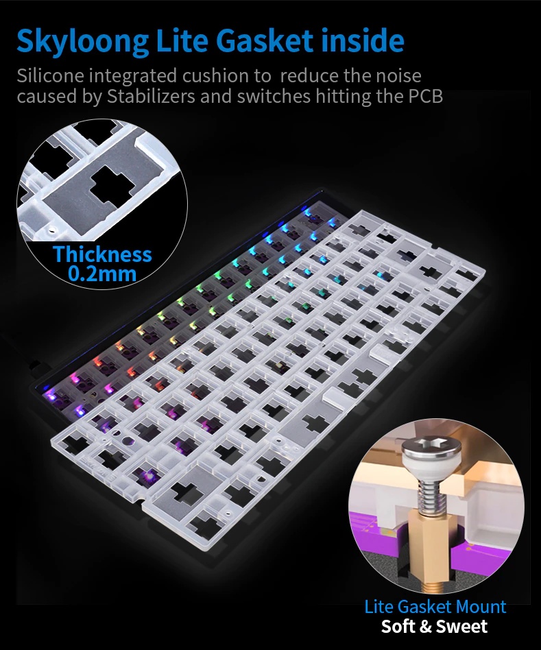 คีย์บอร์ด ไร้สาย SKYLOONG GK96S LITE GASKET/Layout 96คีย์/มีให้เลือกไร้ ...