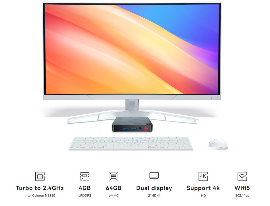 [Official ศูนย์ไทย]Beelink T4 PRO รุ่นใหม่ ปี 2022 Mini pc office ประหยัดไฟ + Ram4GB + Rom 64GB ...