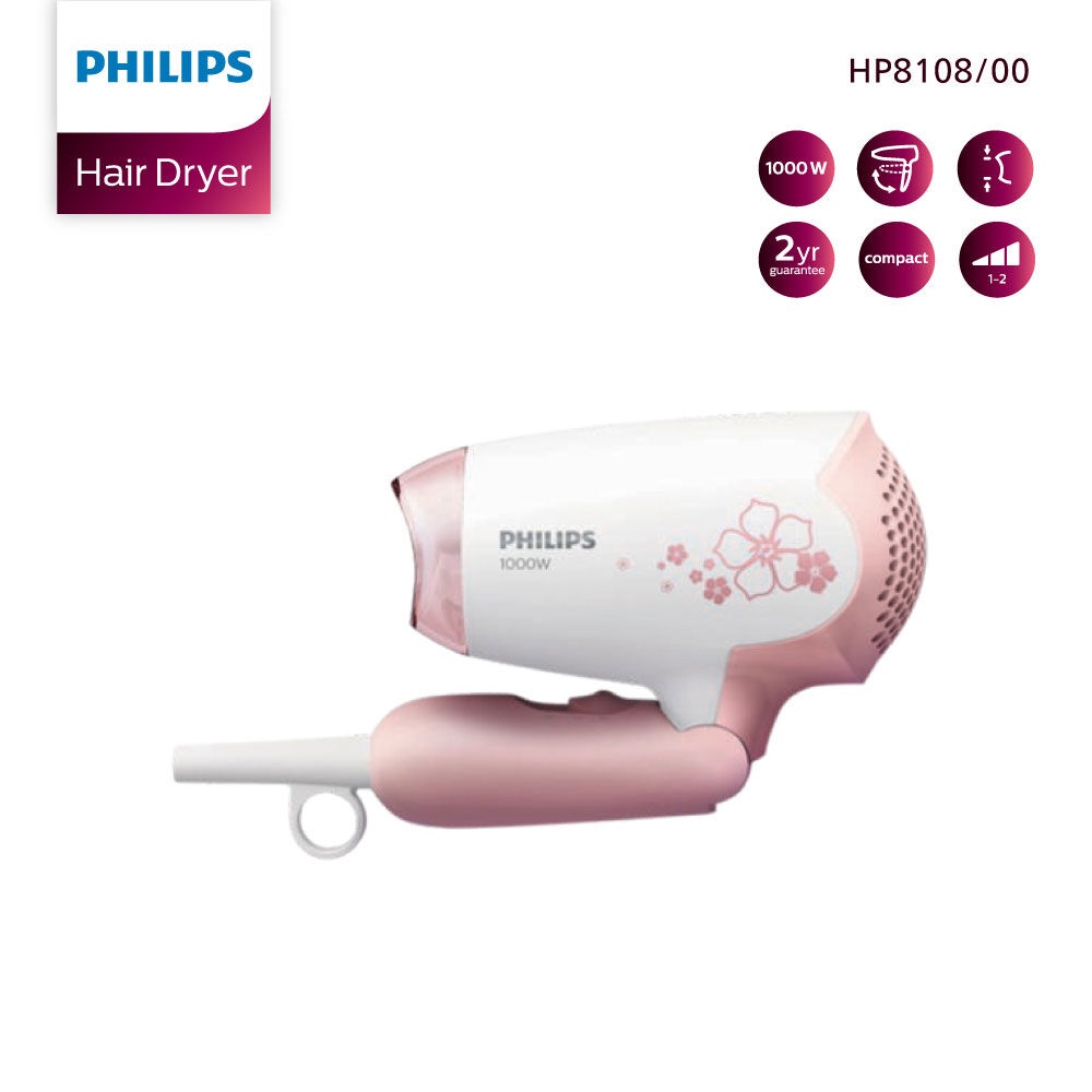 Philips Hair Dryer 1000W 1pc #HP8108/00 ไดร์เป่าผม รุ่น HP8108/00 ...