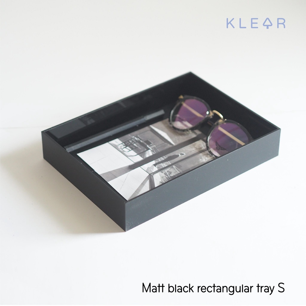 KlearObject Matt black rectangular Tray (S) ถาดใส่ของ ถาดใส่อุปกรณ์ | Shopee Thailand