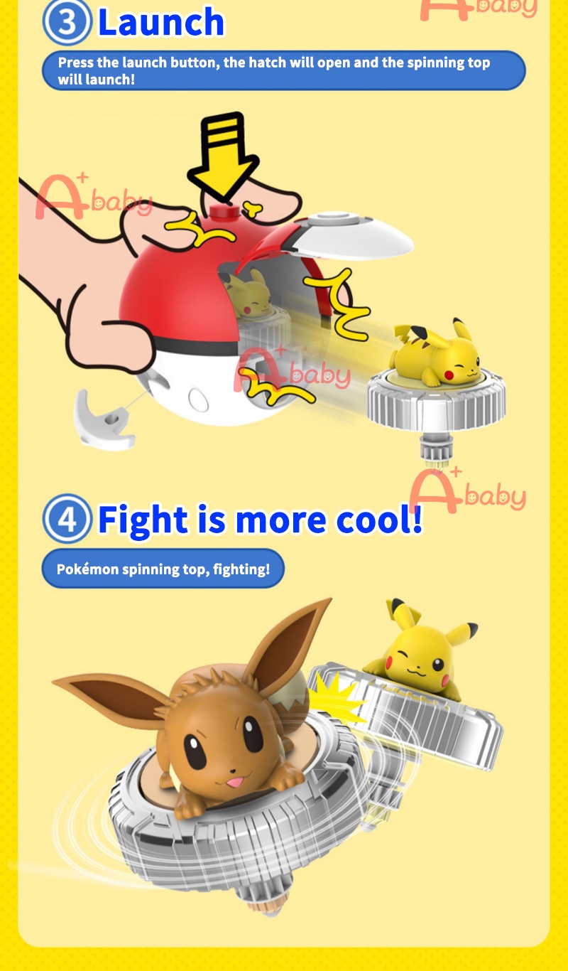 Pokemon Spinning Tops ลูกข่าง ของเล่นฟิกเกอร์ (เบย์เบลด ไจโร ไจโรสโคป ...
