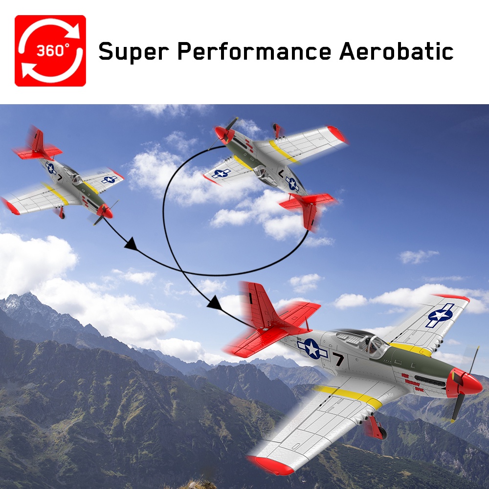 VOLANTEXRC RC Plane 2.4Ghz Mustang P51D 750mm Wingspan Fixed Wing EPO ...