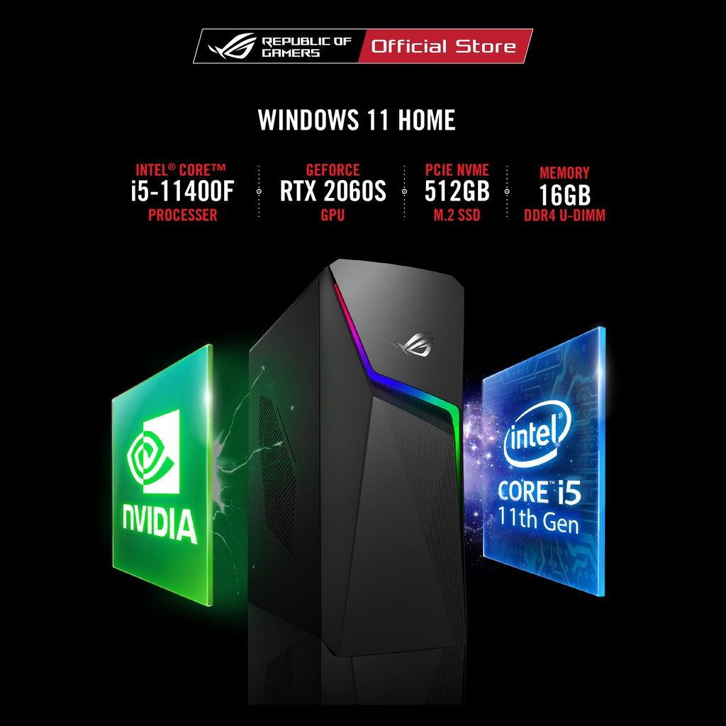 ASUS ROG Strix G10CE, desktop, Intel Core i5-11400F, 16 GB Memory ...