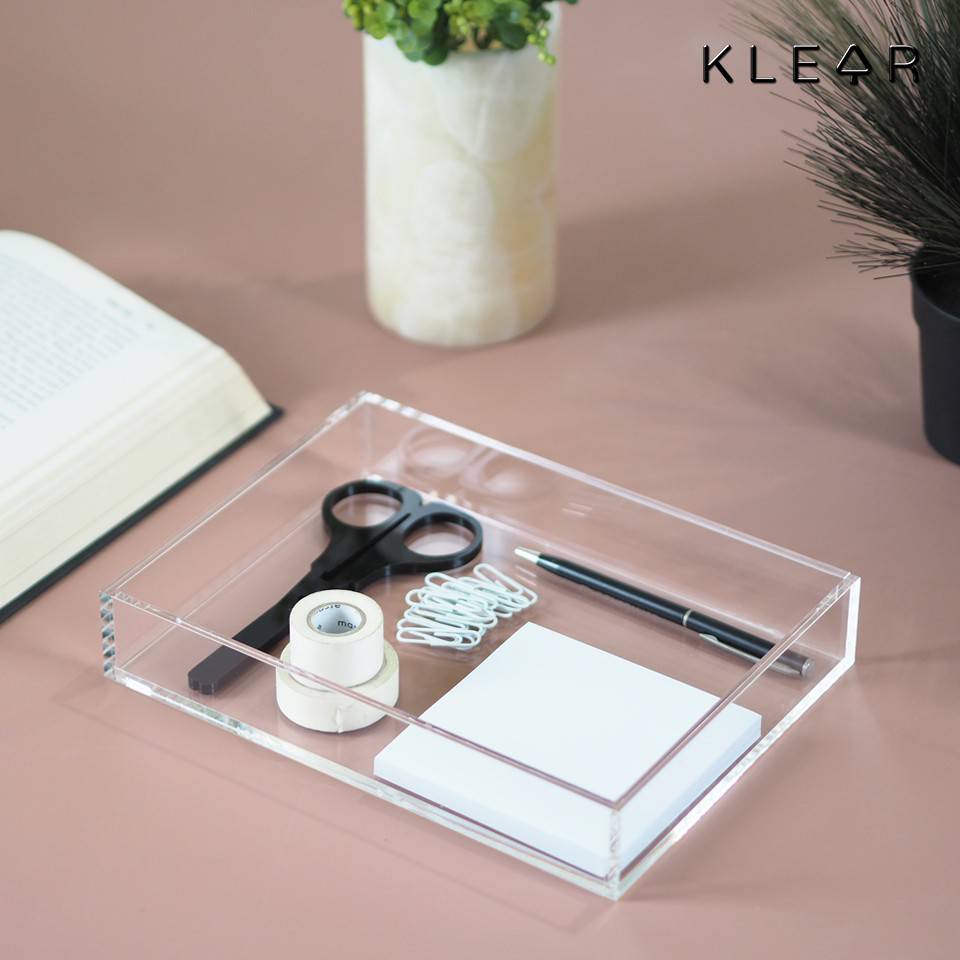KlearObject Rectangular Tray (S) ถาดอะคริลิคใส ใส่ของ ใส่อุปกรณ์ ได้เอนกประสงค์ วางของบนโต๊ะ วาง ...