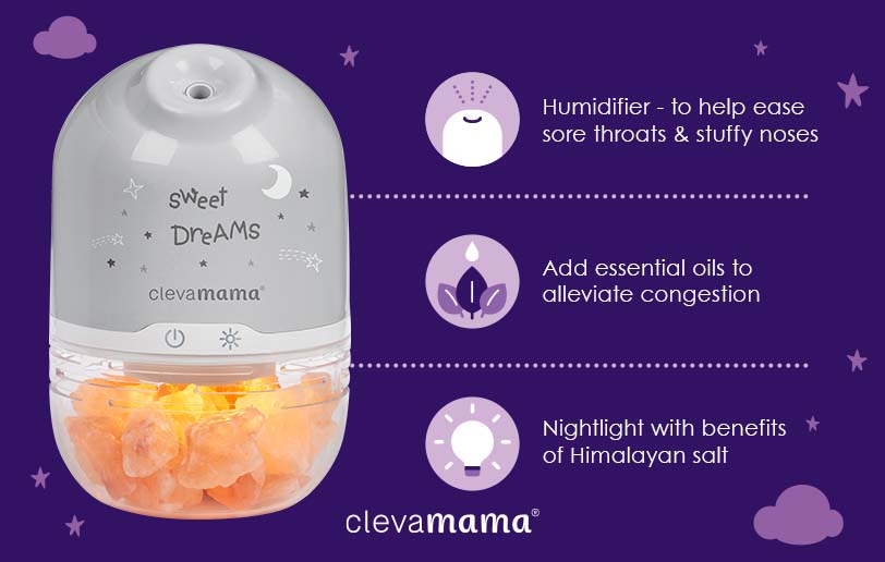 Clevamama : ClevaPure Himalayan Salt Lamp, Humidifier & Night Light ...