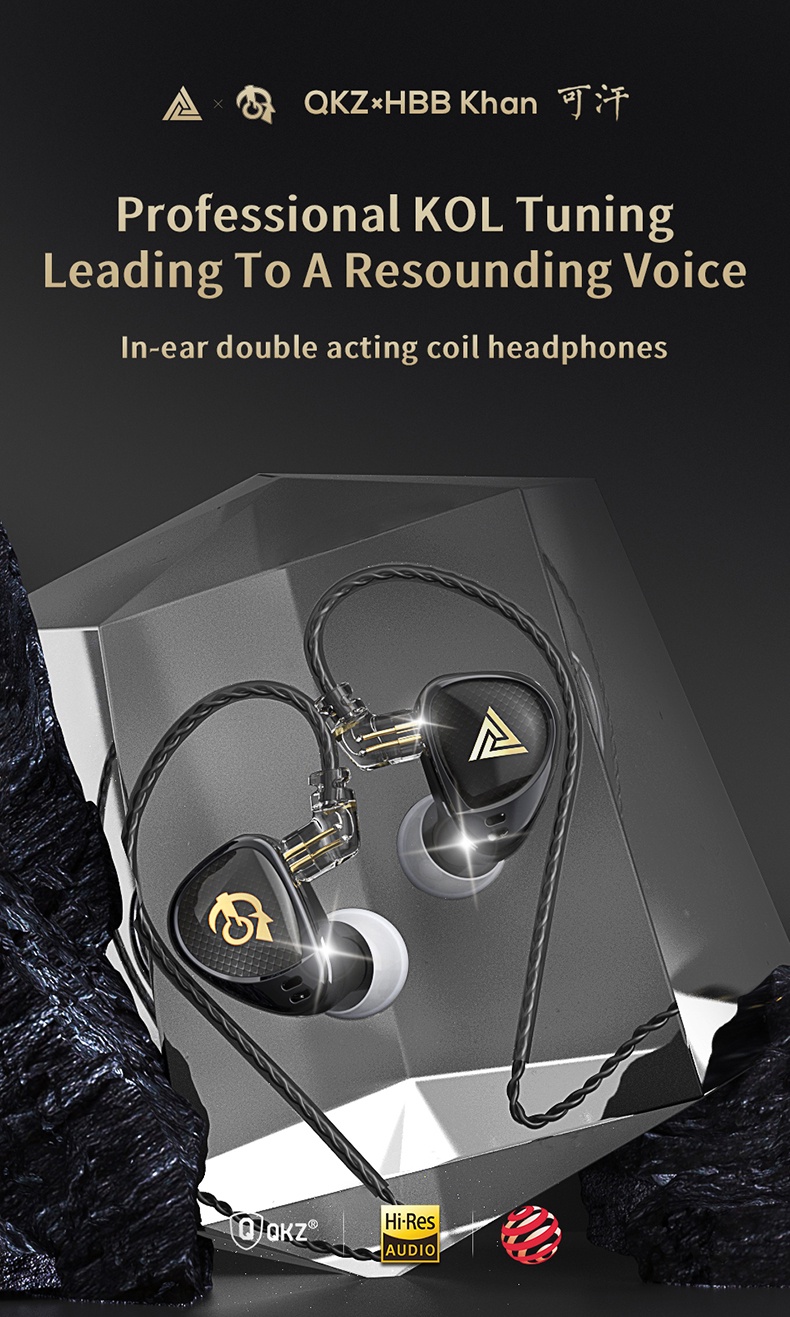 QKZ x HBB Khan 2 DD Driver HiFi Earphone In Ear Monitor IEM 3D Printed ...