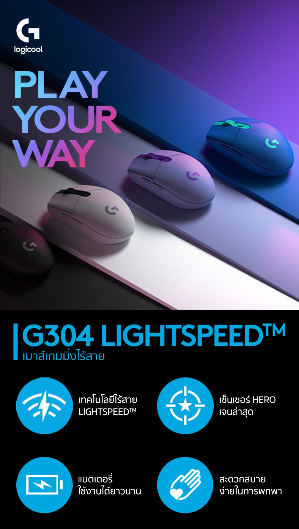 Logitech G304 LIGHTSPEED™ Wireless Gaming Mouse 12,000 DPI, 6 Makro ...