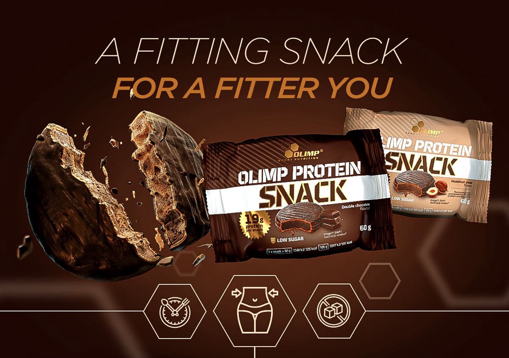 Olimp Protein Snack 60g จำนวน 4 ชิ้น หรือ 12 ชิ้น (1 กล่อง) โปรตีนสแน็ค ...