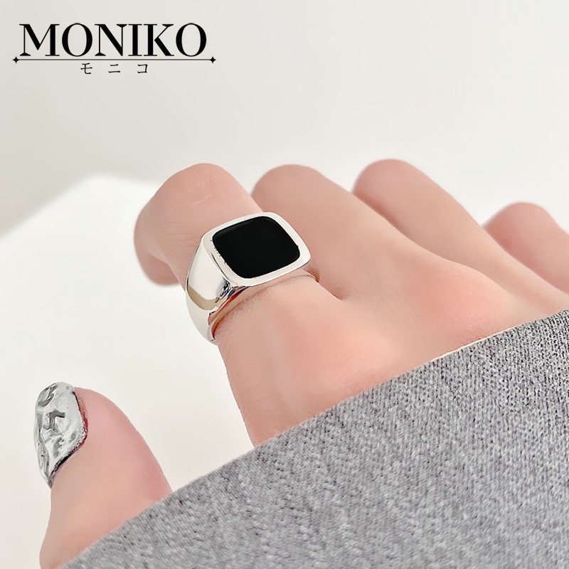 MONIKO แหวนสแตนเลสขัดสไตล์เกาหลีง่ายสําหรับผู้ชายและผู้หญิง | Shopee ...