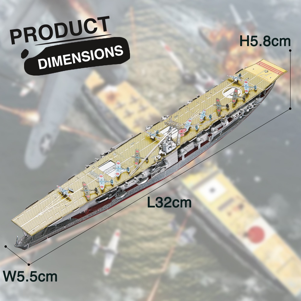 Piececool 3D ปริศนาโลหะ - Akagi Aircraft Carrier Model Kits เรือรบ ...