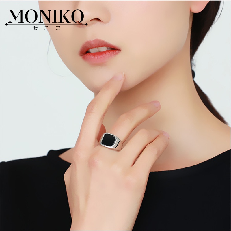 MONIKO แหวนสแตนเลสขัดสไตล์เกาหลีง่ายสําหรับผู้ชายและผู้หญิง | Shopee ...
