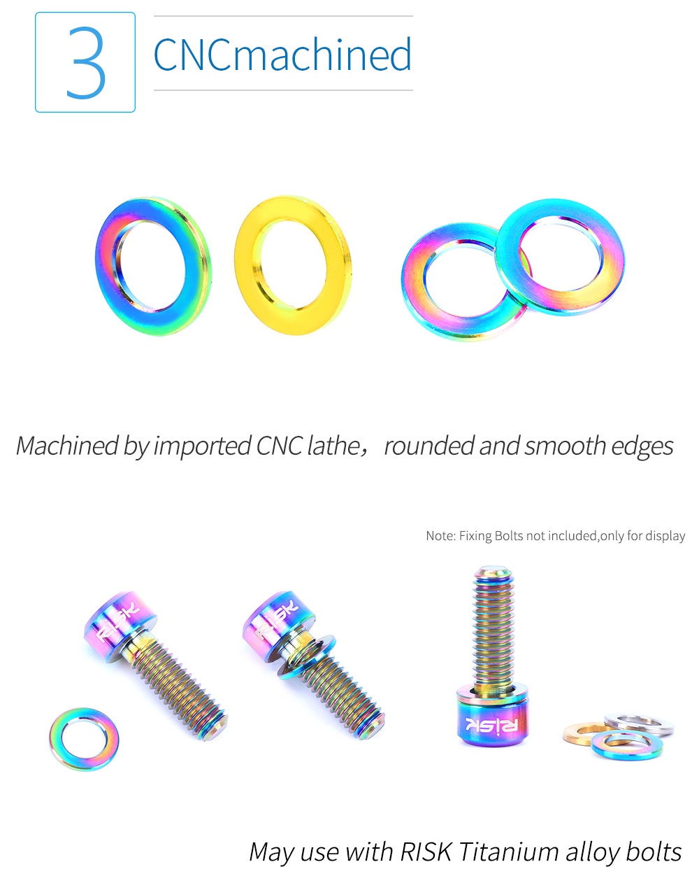 RISK M5/M6 ชุดปะเก็นและสกรูไทเทเนียม GR5 (TC4) สำหรับเครื่องซักผ้า 10 ชิ้นต่อชุด | Shopee Thailand