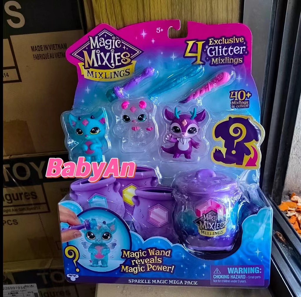 Magic Mixies Mixlings Sparkle Magic Mega 4 Pack, Magic Wand Reveals ...