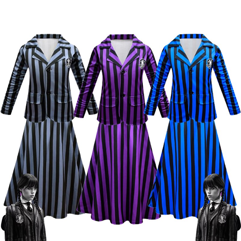 Wednesday Addams Enid Sinclair School Uniform Dress Kids Girls Cosplay ...