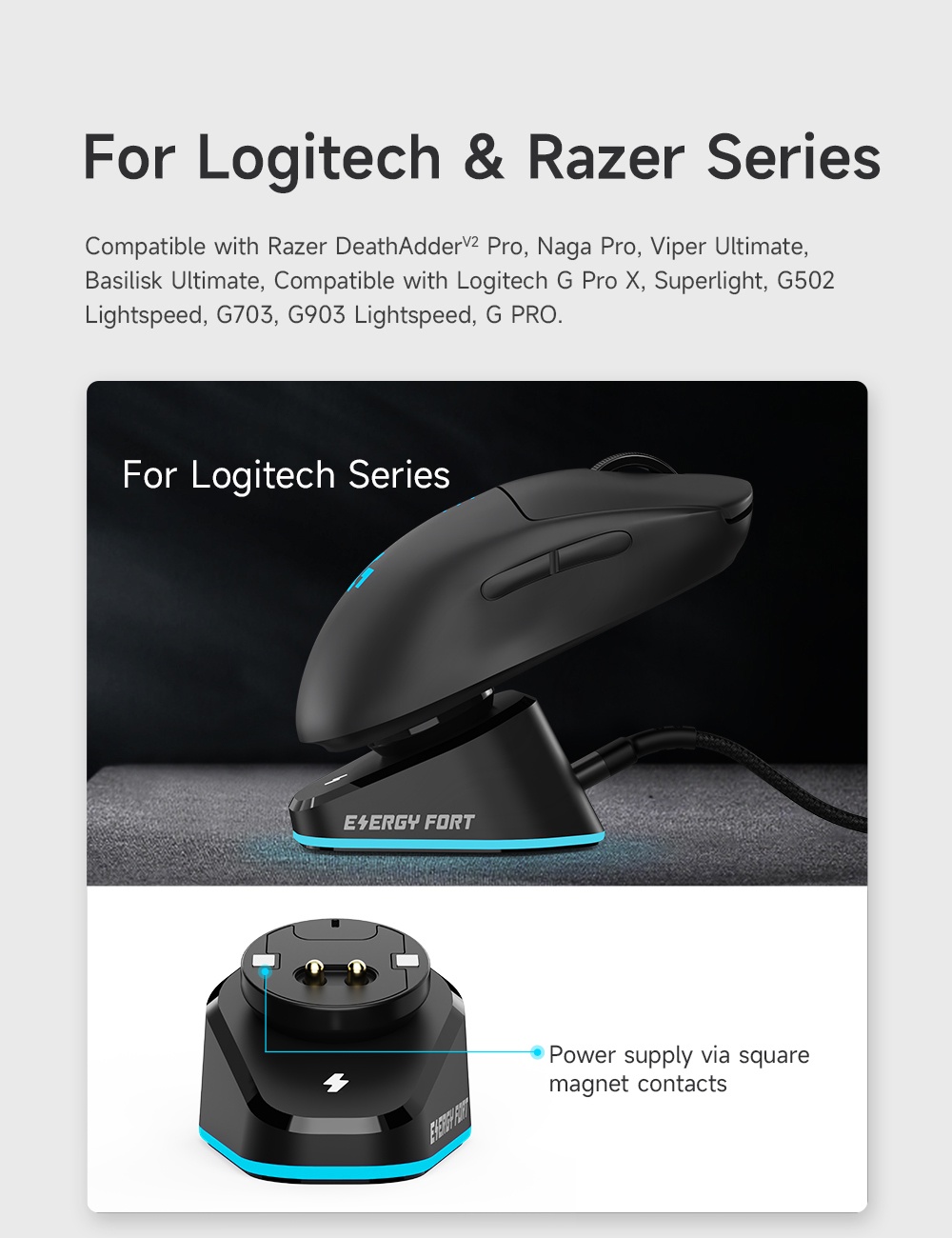 ที่ชาร์จเมาส์เกมมิ่งไร้สาย ความเร็วสูง สําหรับ Logitech G403 G502 X ...