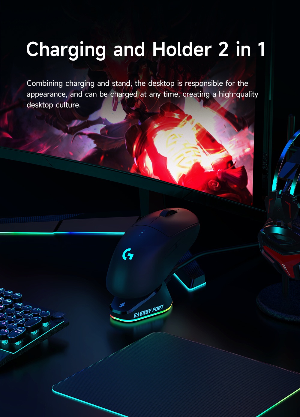 ที่ชาร์จเมาส์เกมมิ่งไร้สาย ความเร็วสูง สําหรับ Logitech G403 G502 X ...