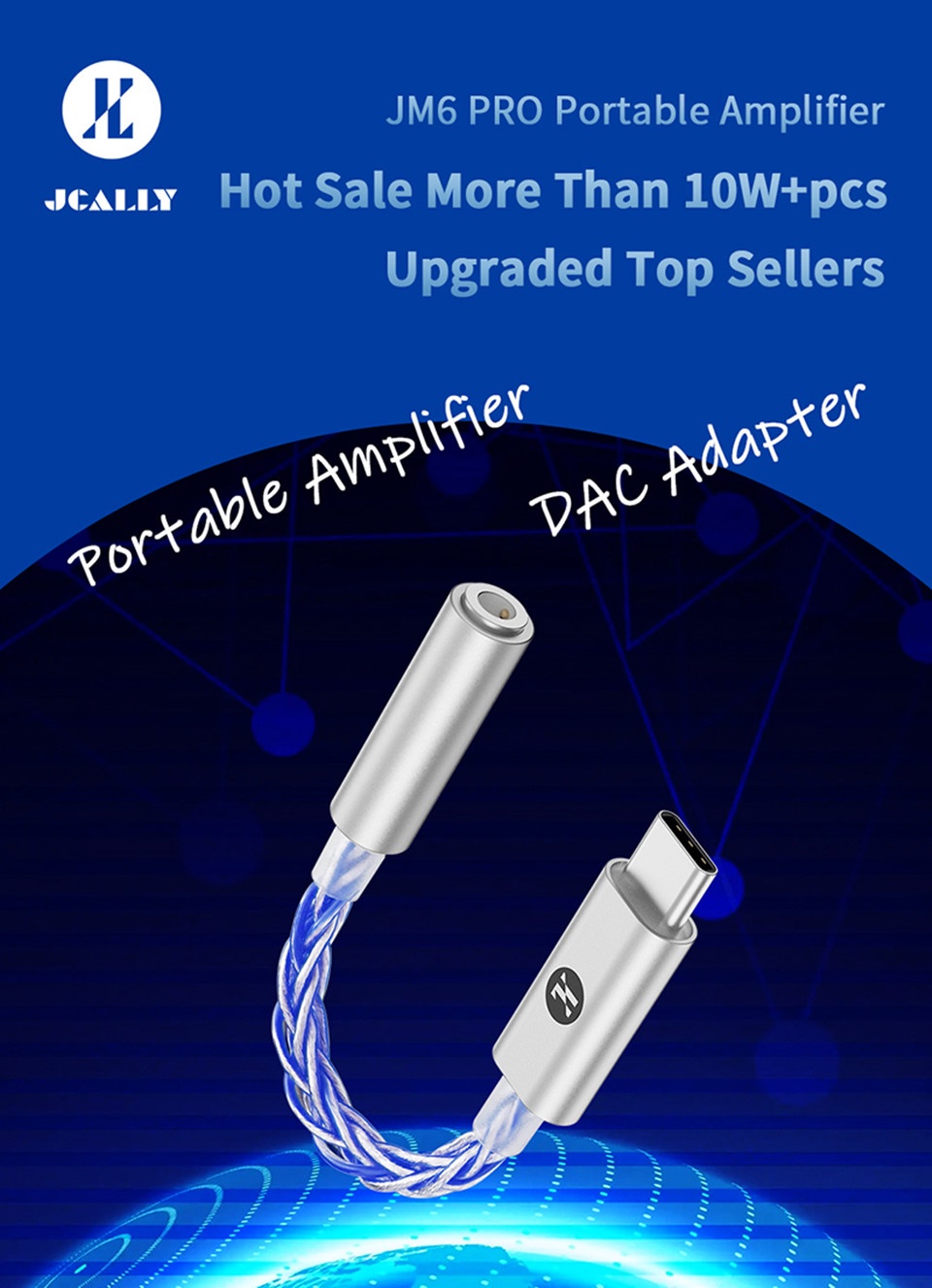 Jcally JM6 Pro อะแดปเตอร์ถอดรหัสหูฟังดิจิทัล Type-C เป็น 3.5 มม. Dual DAC CX31993 MAX97220 Hifi ...