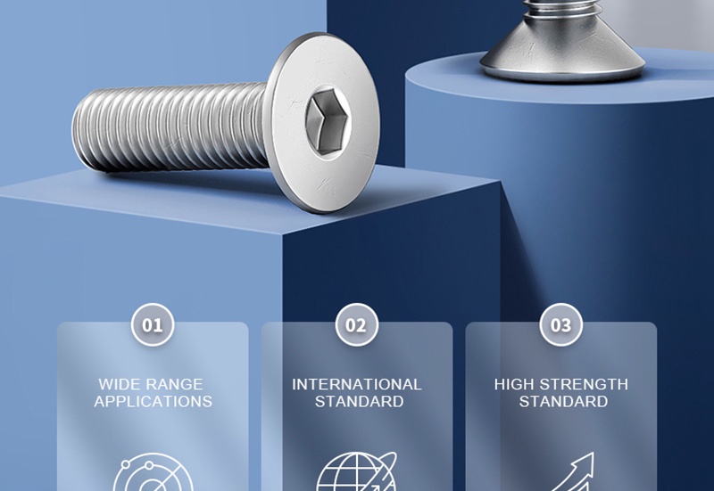 M6 M8 M10 สกรูหัวจมเตเปอร์ สแตนเลส 316 / ยาว 8-100 mm【YHL-4A】 | Shopee Thailand