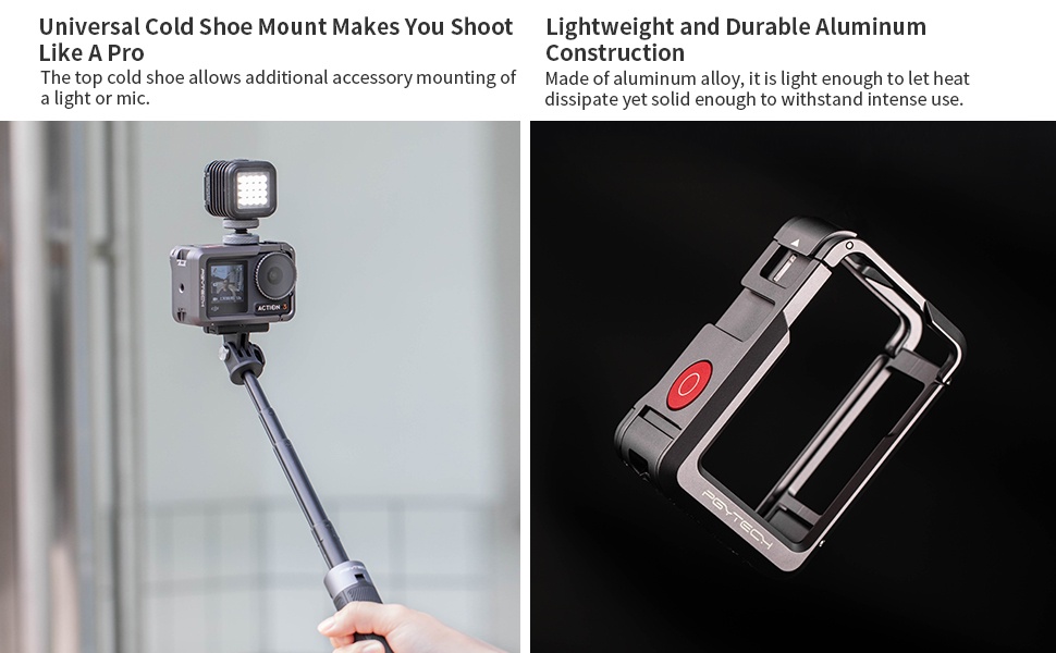 PGYTECH Video Vlogging Camera Frame Cage For DJI Osmo Action 3/4 Camera ...