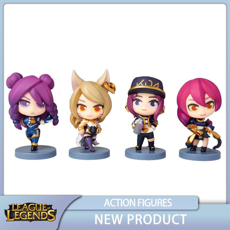 LOL League Of Legends KDA Ahri Akali Evelynn Kaisa Action Figure Mini ...