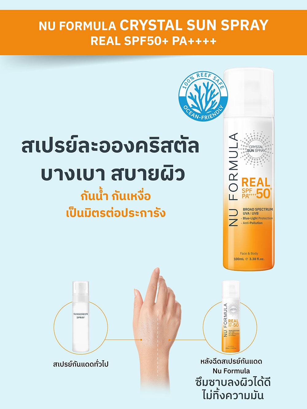 Nu Formula Sun Real SPF50+/PA++++ Dry Touch Milk 40g + Nu Formula ...