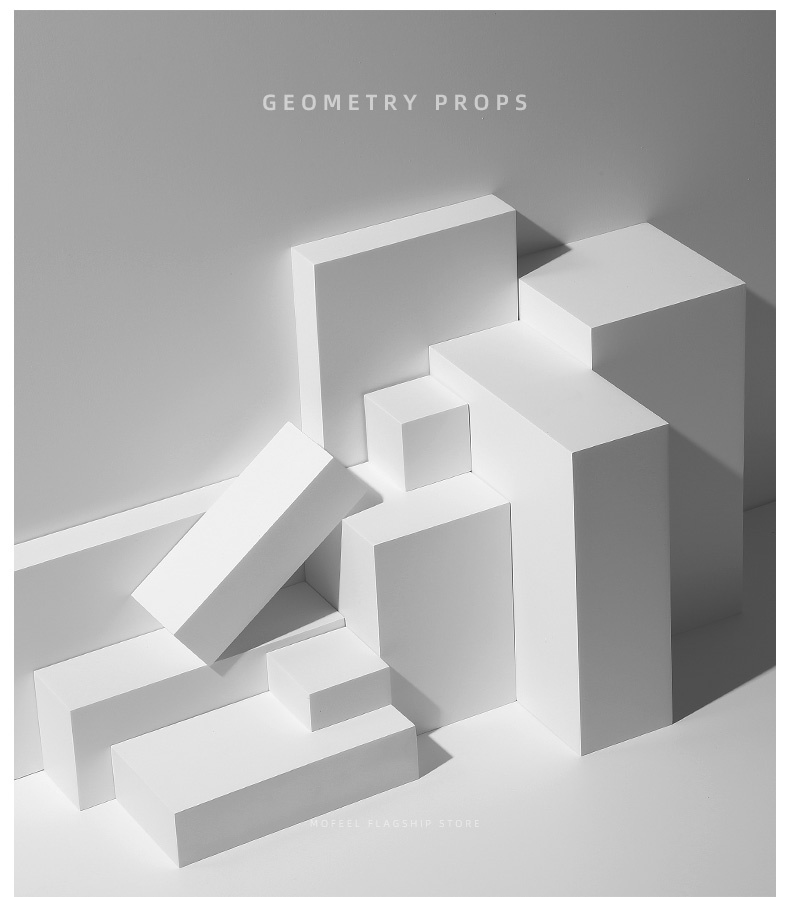 Geometry White Square Matt Cube Box Photography Creative Display Table ...