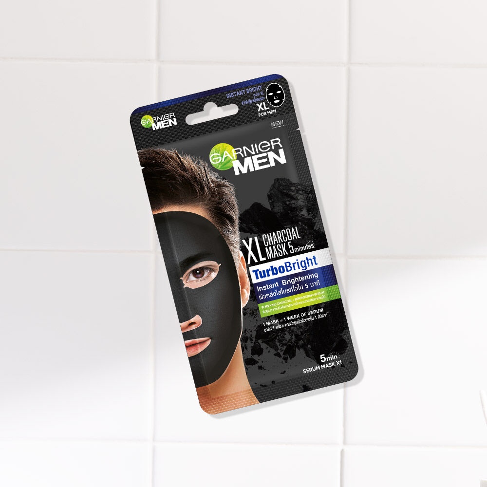 Garnier Men Mask การ์นิเย่ แผ่นมาสก์ชาร์โคลขนาด XL สำหรับผู้ชาย ...