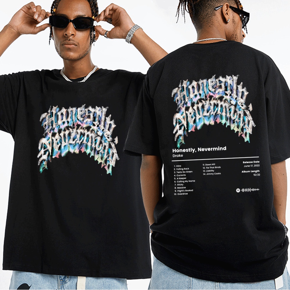 เสื้อยืดแขนสั้น พิมพ์ลายแร็ปเปอร์ Drake Music Album Honestly Nevermind ...