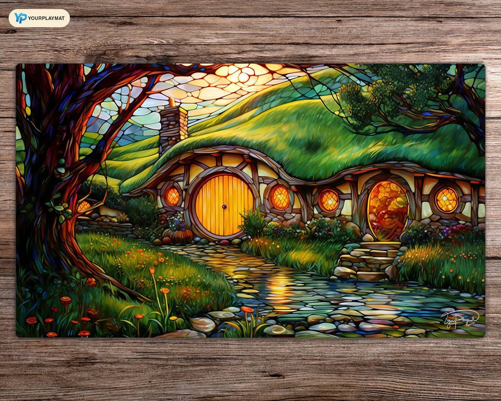 The Shire Stained Glass - MTG Playmat - 24x14 นิ้ว - MTG - Magic The ...