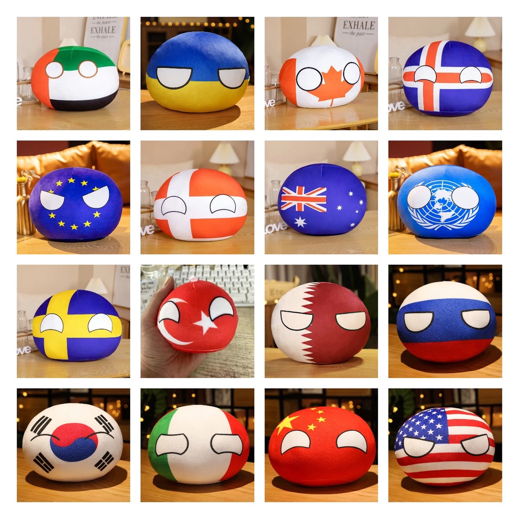 26 รูปแบบ 10 ซม. Country Ball ตุ๊กตาของเล่น Polandball จี้ Country ...