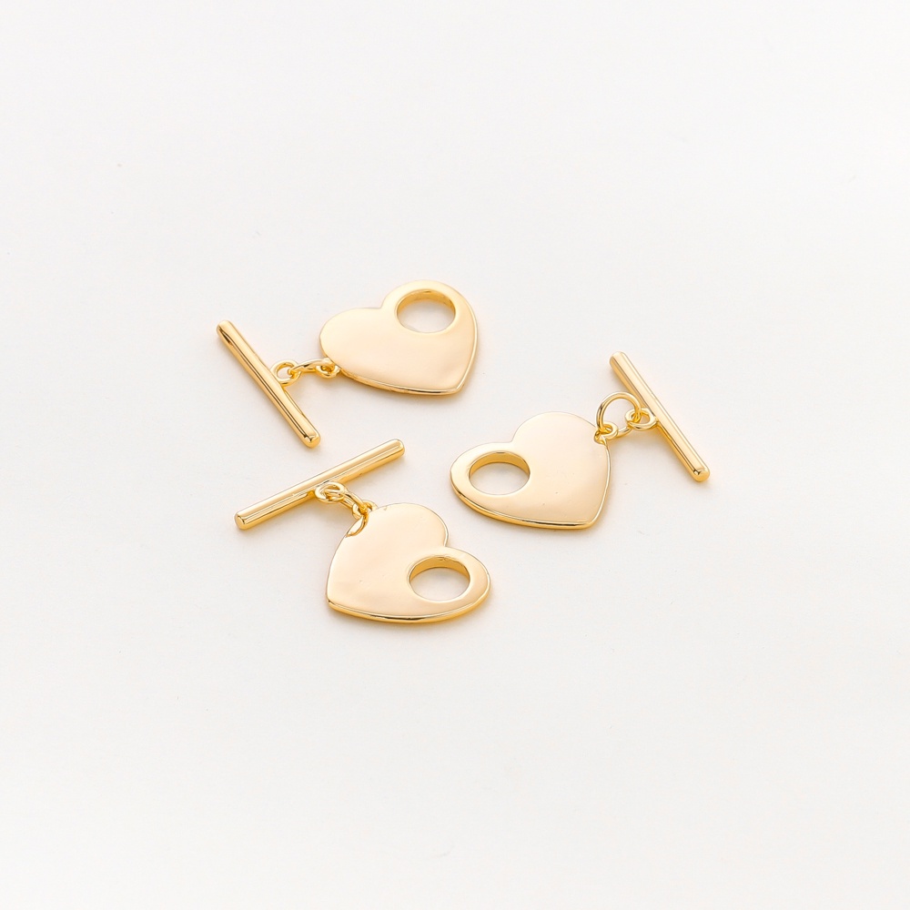 หัวเข็มขัดOTรูปหัวใจ ชุบทอง18K 2ชิ้น ปลอดนิกเกิล-ไม่ซีดจาง สำหรับDIYสร้อยคอ-ข้อมือ St.kunkka ...