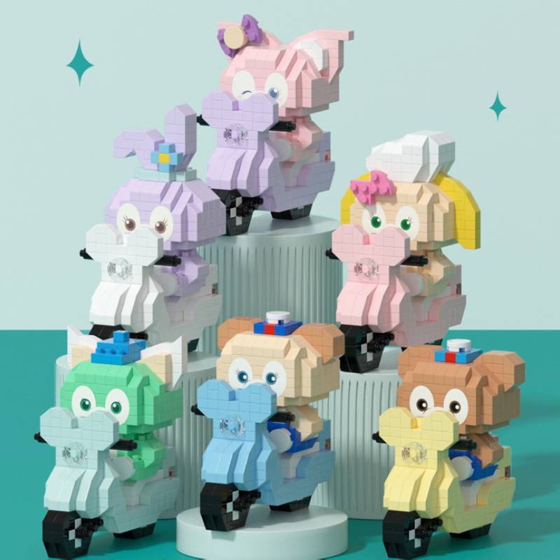 ชุดตัวละครการ์ตูนน่ารัก Micro Granule Building Blocks เด็กสมองของเล่น ...