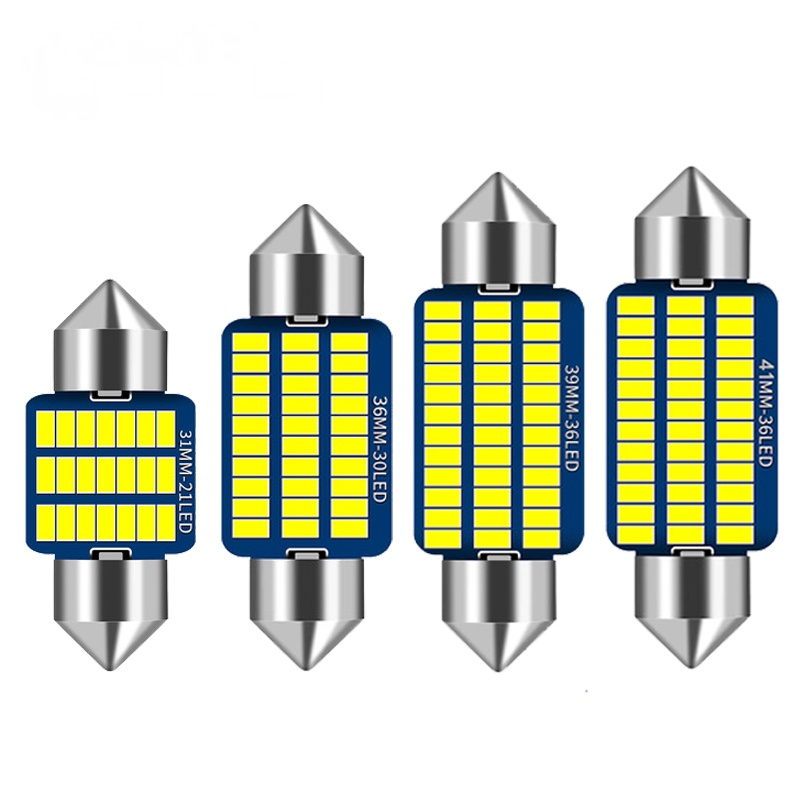 Festoon หลอดไฟ LED 31 มม. 36 มม. 39 มม. 41 มม. C5W C10W 3014 SMD สําหรับติดป้ายทะเบียนรถยนต์ 1 ...