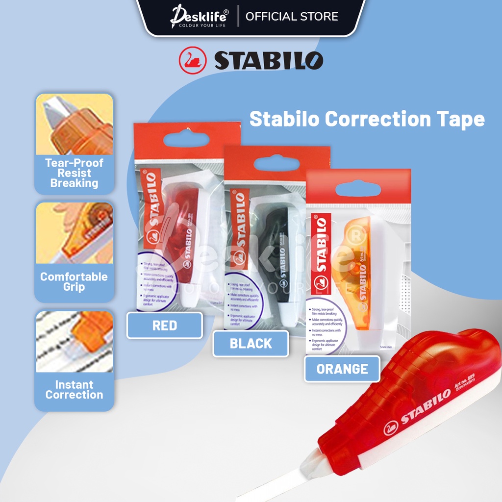 Desklife Stabilo Correction Tape 5mm x 6m 889 - (1s/PCS) เครื่องเขียน Roller Corrector Plus ...