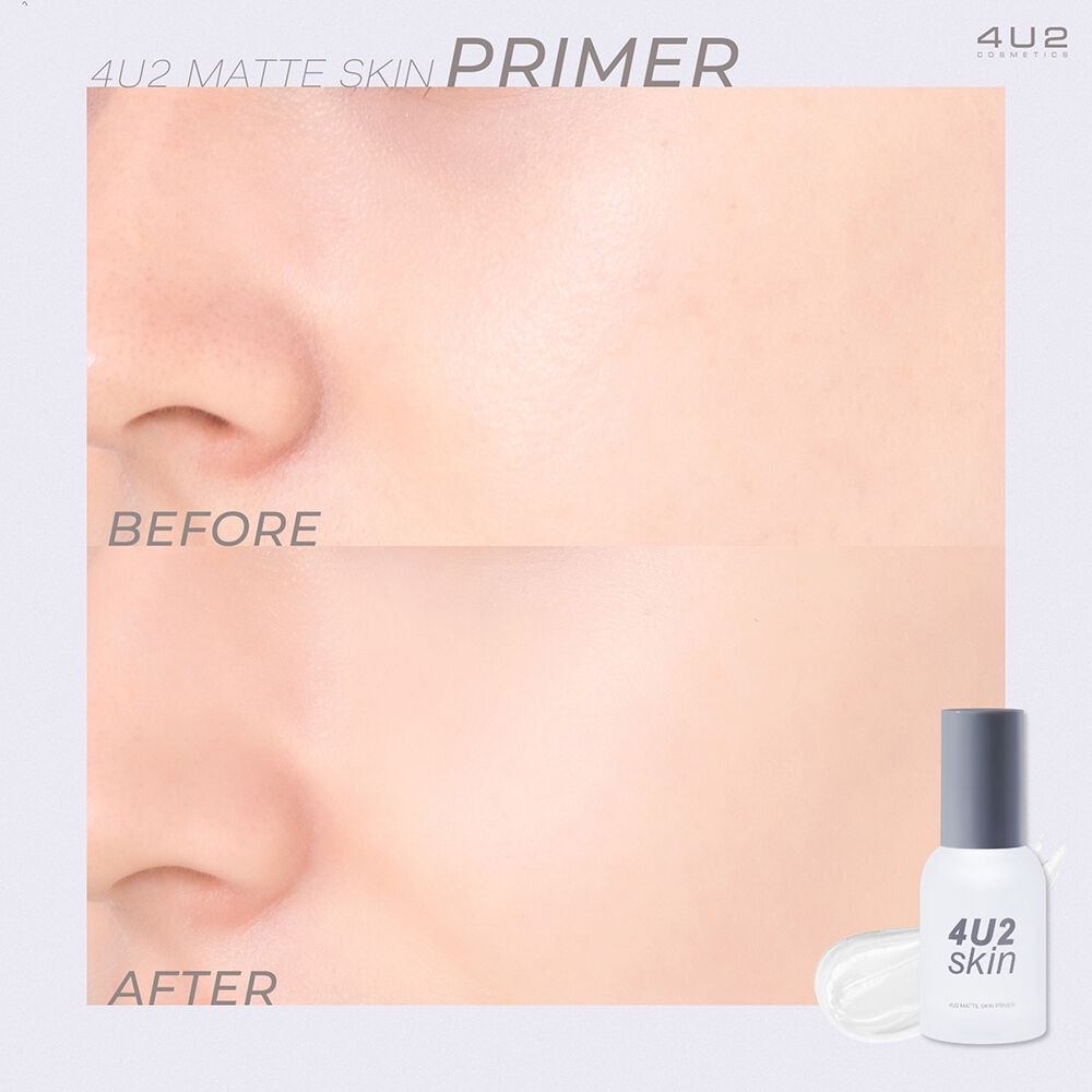 4U2 Matte Skin Primer 35ml โฟร์ยูทู ไพรเมอร์เนื้อบางเบา. | Shopee Thailand